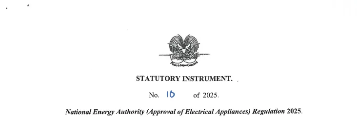 National Energy Authority (Approval of Electrical Appliances ...